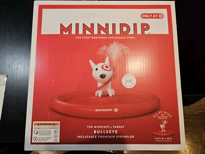 RARE MINNIDIP TARGET BULLSEYE Inflatable Fountain Sprinkler Splash Pad ...