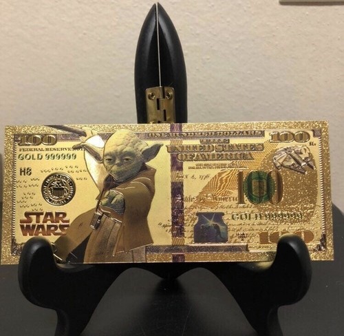 24k Gold Foil Plated Yoda Star Wars Banknote Collectible | eBay