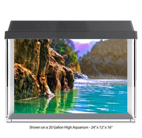 Tropical Shore Line Polyester Fish Tank Glass Back Drop Aquarium ...