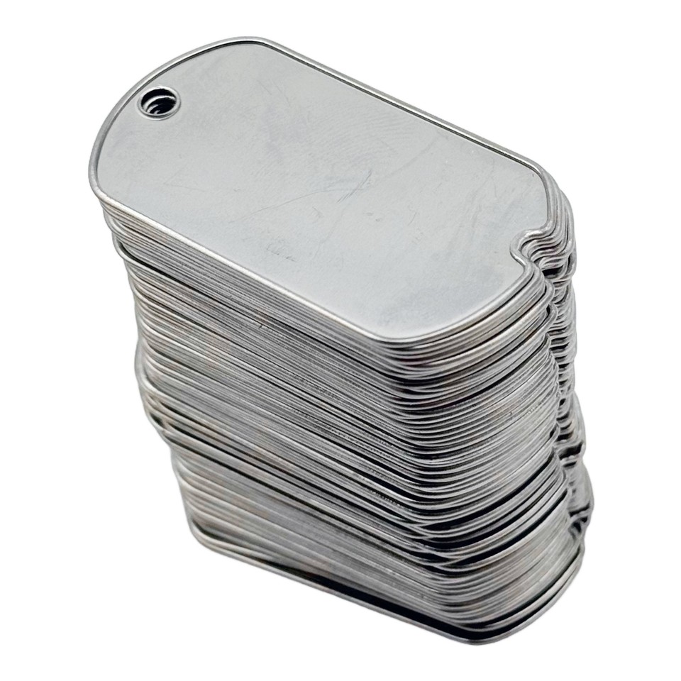 AUTHENTIC PRE-1965 US WW2 DOG TAGS, BLANK, Stainless Steel, Original ...