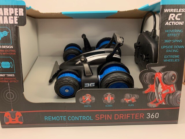 Sharper Image 49 MHz RC Spin Drifter 360 Black & Blue Stunt Vehicle ...