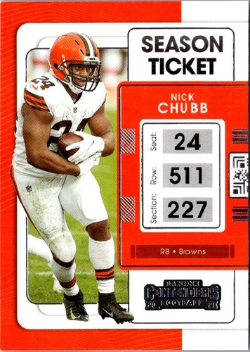 2021 Panini Contenders Red Zone Nick Chubb #24 Cleveland Browns ...