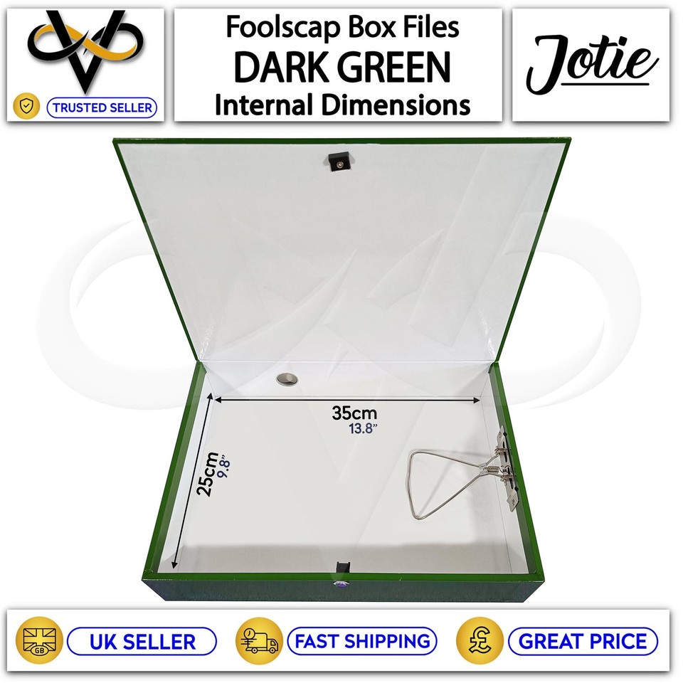 Green Foolscap Box Files 75mm Spine A4 Office Document Storage Folder 1 ...