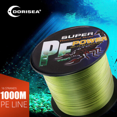 16 Strands 1000m/1093yds Braided Fishing Line 20lb-500lb Army Green ...