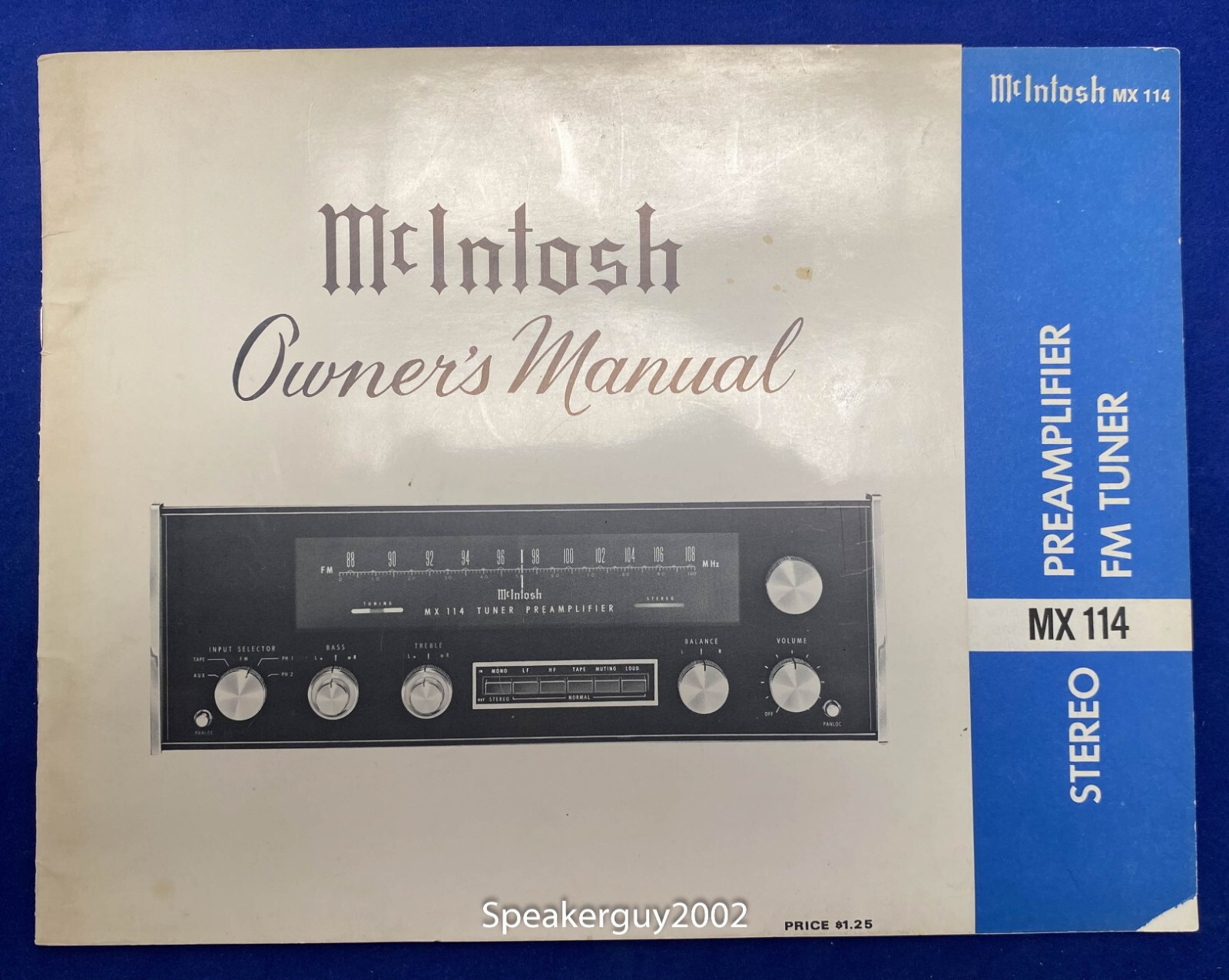 Original McIntosh MX114 Owner's Manual -- #1 | eBay