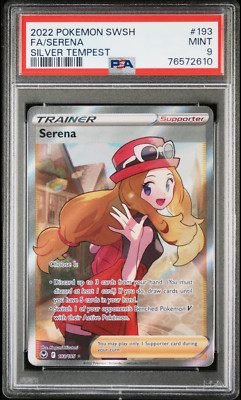 PSA 9 Serena 193 Full Art Trainer Silver Tempest English Pokemon Card ...