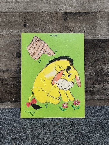 EEYORE Walt Disney Productions 10 Piece Inlay Kids Puzzle VTG Winnie ...