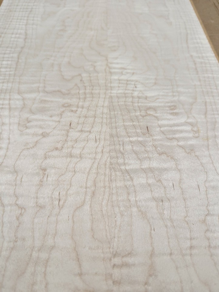Maple Curly Figured wood veneer 12" x 96" on wood backer AA grade 1/25 ...