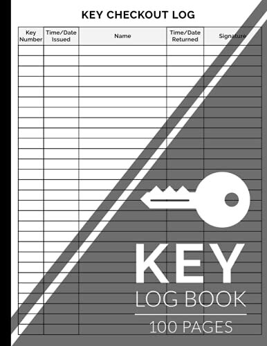 Key Log Book Log In & Log Out Key Register Logbook Key Checkout System ...