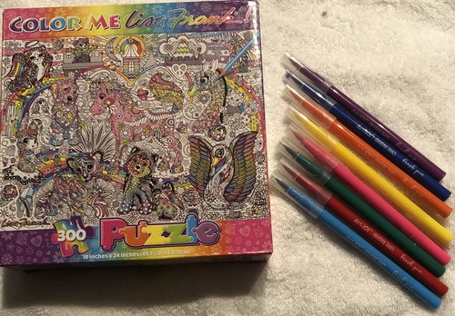 Lisa Frank Color Me 300 Piece Puzzle (Open Box/Pre-Owned) Complete! + 8 ...