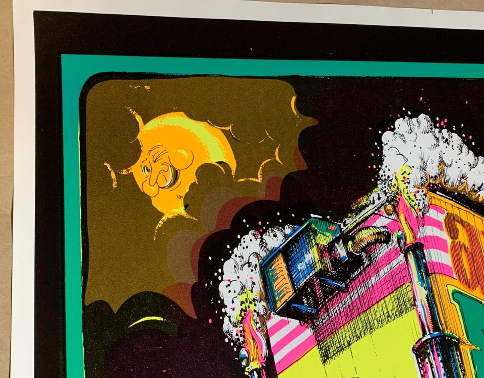 MIDNITE RIDER VINTAGE 1973 BLACKLIGHT HEADSHOP POSTER By BILL HOORMAN ...