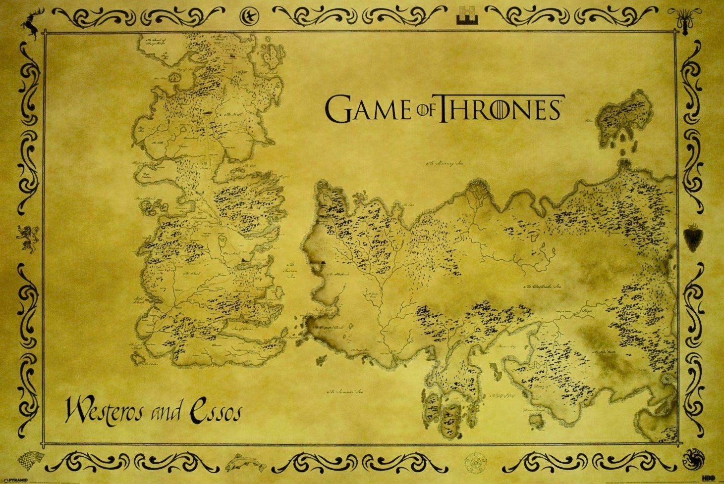 Game of Thrones Westeros and Essos Map Poster 24 x 36 | eBay