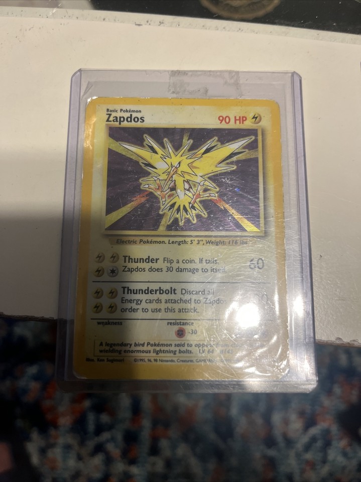 Pokémon TCG Zapdos Base Set 16/102 Holo Shadowless Holo Rare | eBay