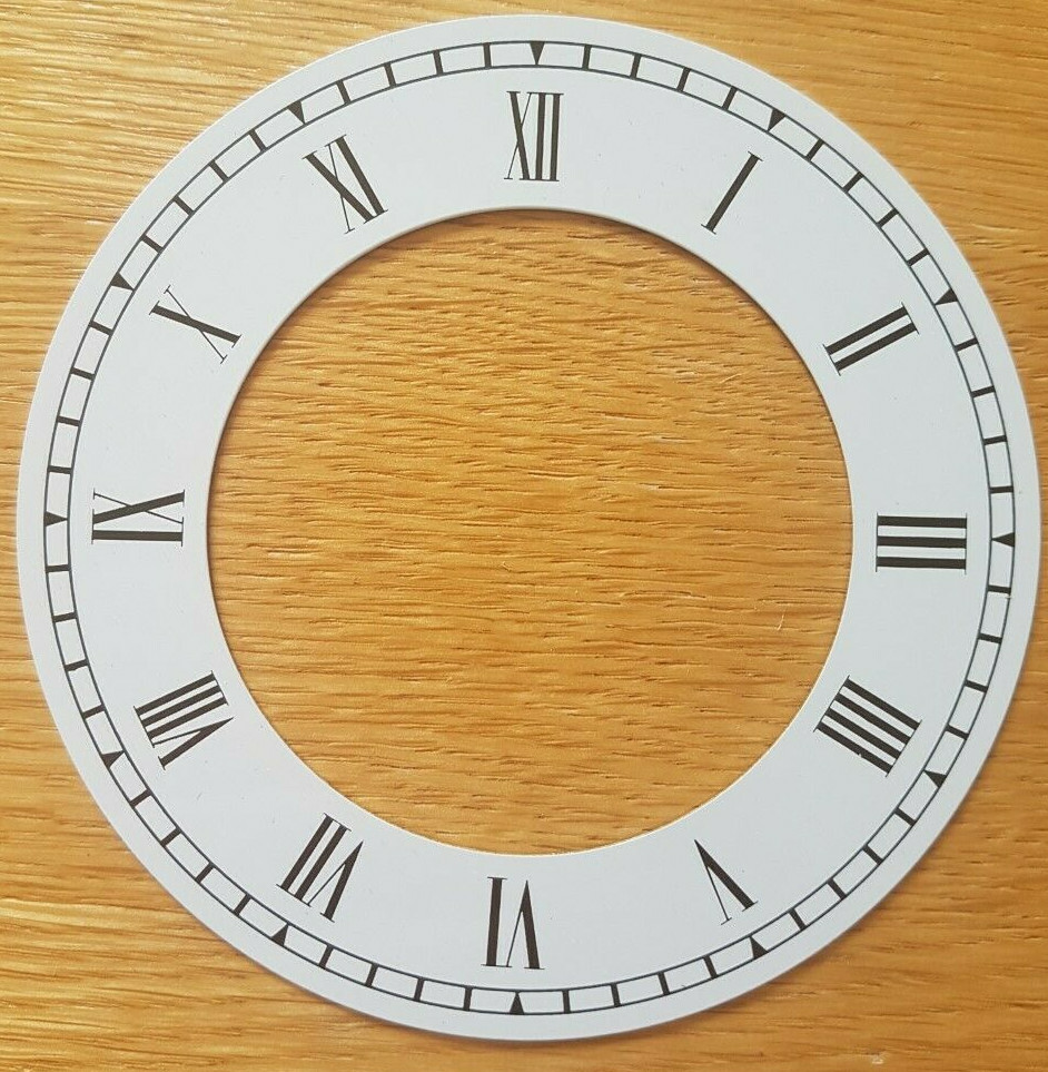 NEW - 4 Inch Chapter Ring Clock Zone Dial Face - White Roman Numeral ...