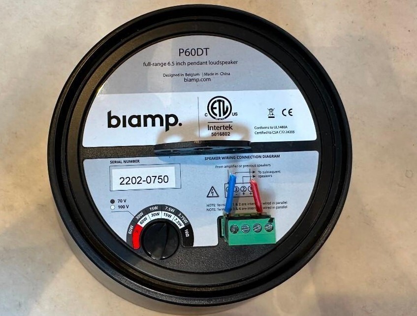 Biamp Desono P60DT Two-Way 6.5-inch Pendant Mount Loud speaker Black ...