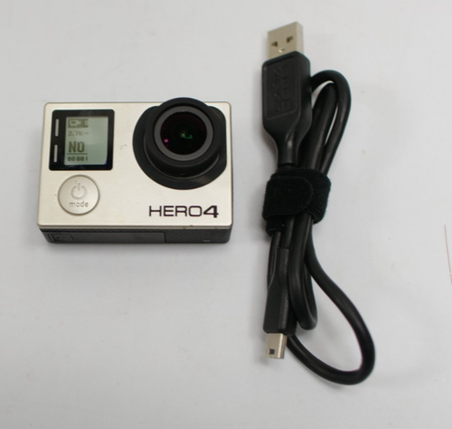 Go Pro Hero 4 Silver with Battery and Charging Cable, DAMAGED DISPLAY ...