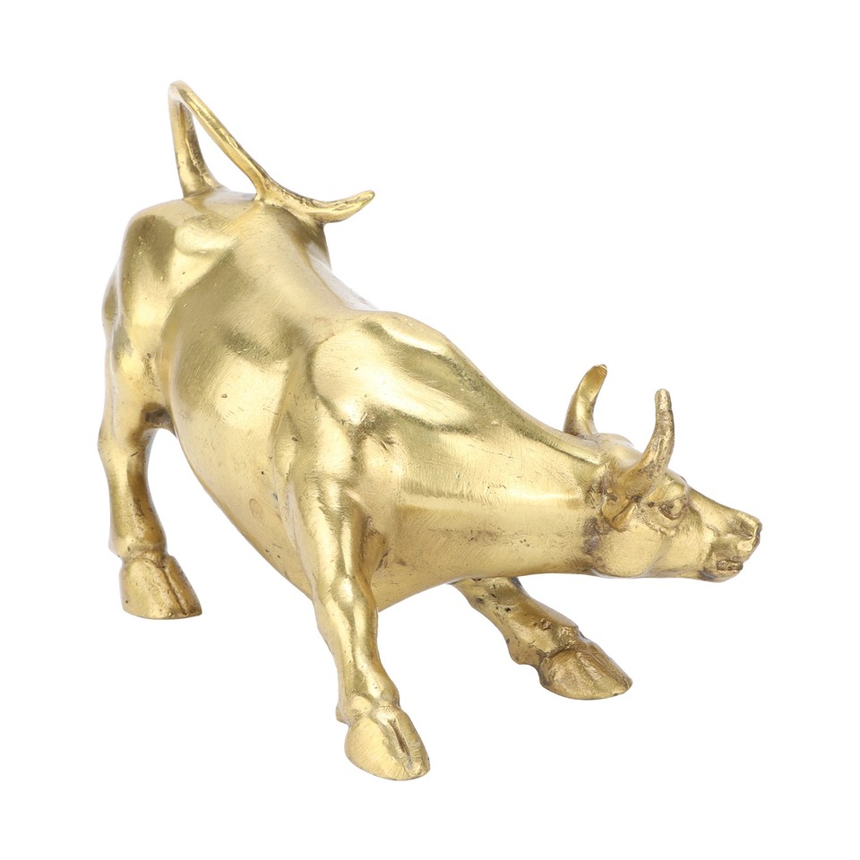 Wall Street Copper Bull Brass Animal Statue Artwork Desktop Decoration ...