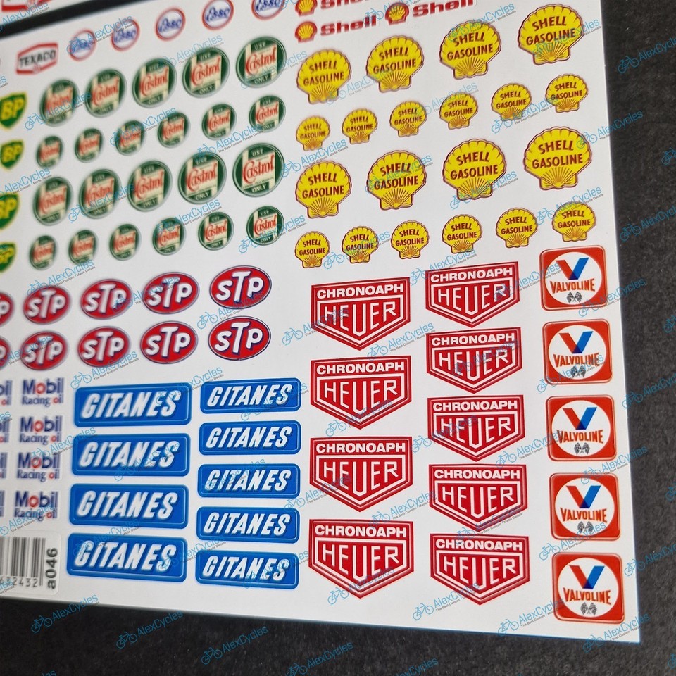Slot Car 1/32 Scale Race Car Logos Scenery Decals Stickers Set Fits ...