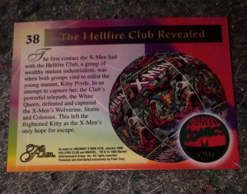 Marvel 1994 Flair Fleer The Hellfire Club Revealed #38 White Queen ...