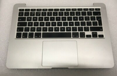 Genuine Apple Macbook A1502 Palmrest Keyboard UK+TouchPad 2014 Silver ...