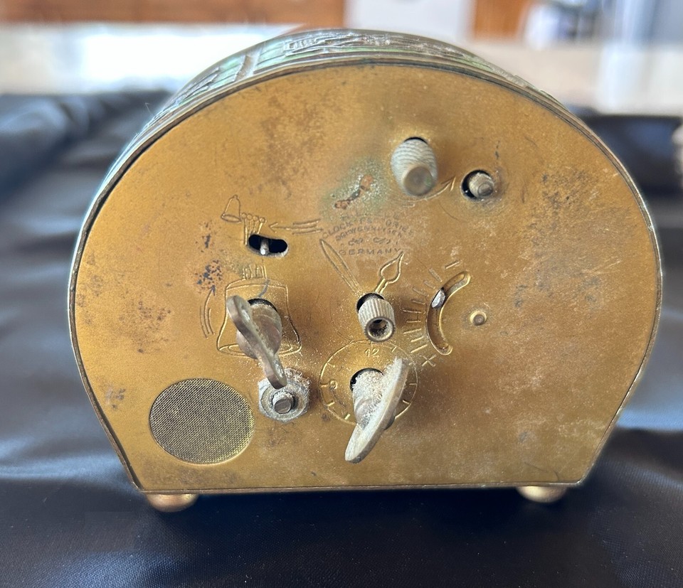 ANTIQUE: Art Deco Enamel and Brass Desk Alarm Clock (Germany) | eBay