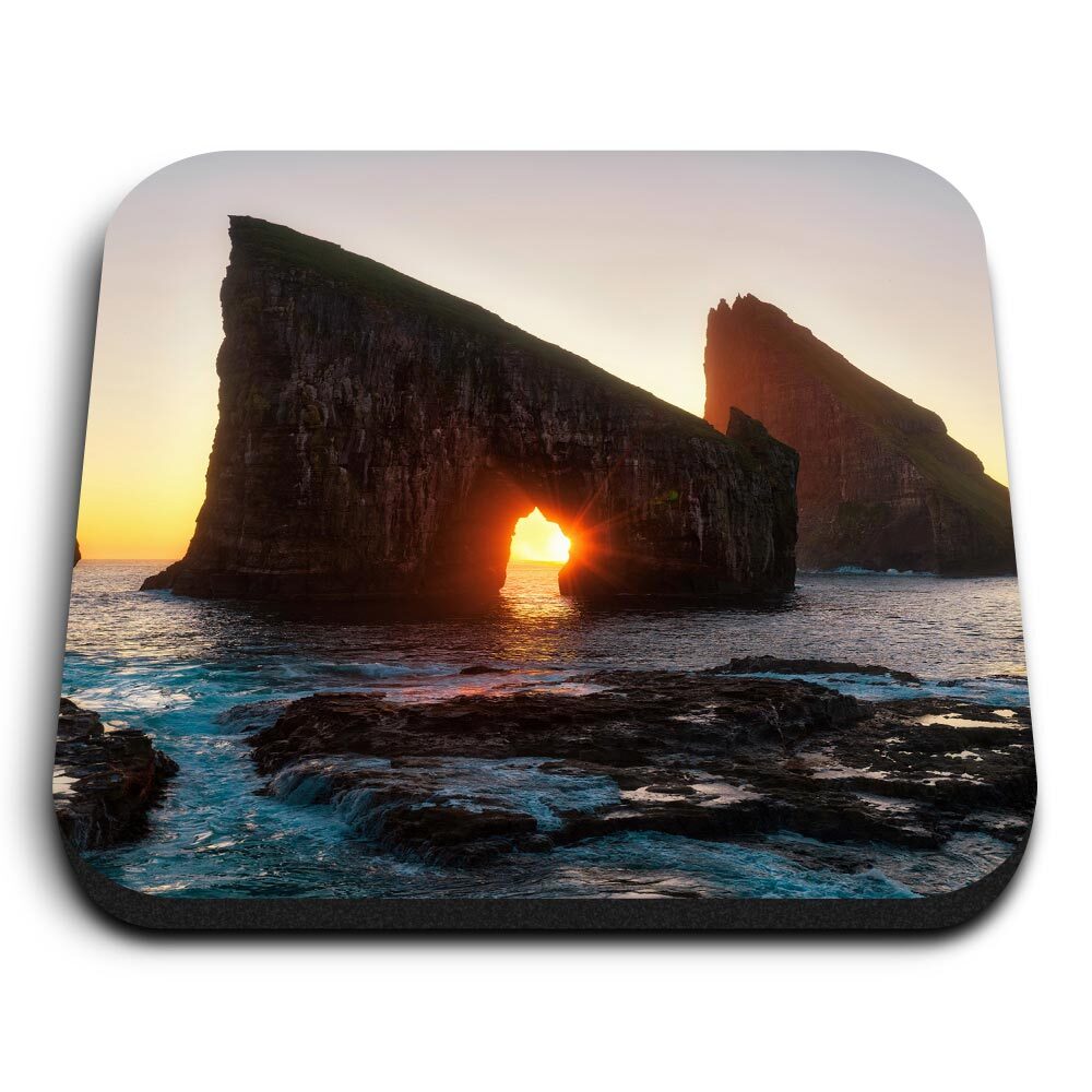 1x Square Fridge MDF Magnet Drangarnir Rocks Faroe Islands Denmark ...