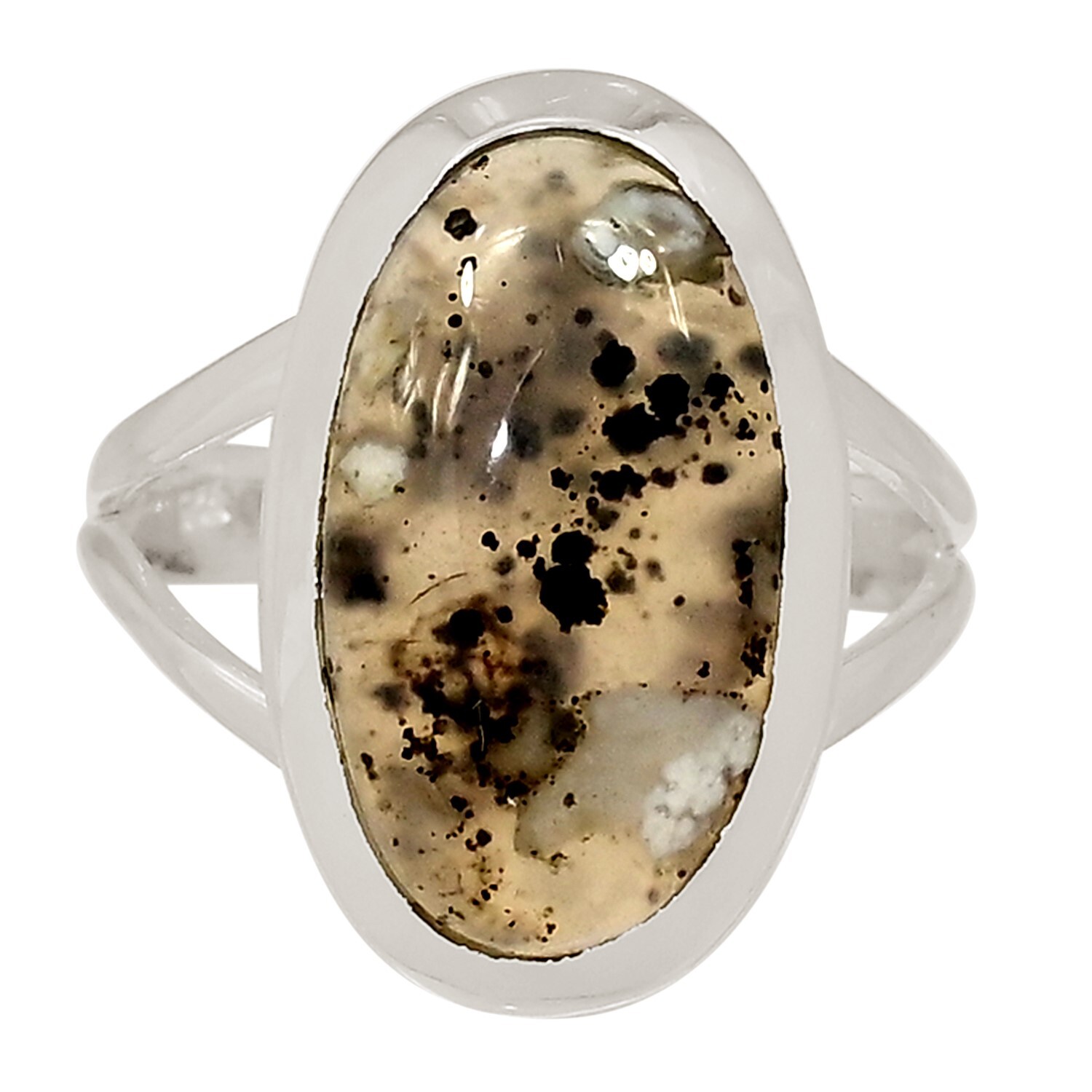 Natural Montana Agate From The Yellowstone River 925 Silver Ring s.8 ...