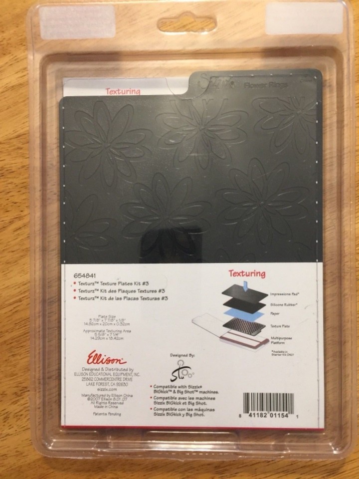 SIZZIX Texture Plates 6 texture designs Kit #3 654841 NEW | eBay