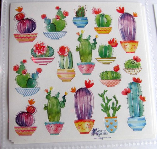 Cactus Cacti Flower Violette Sticker Sheet | eBay