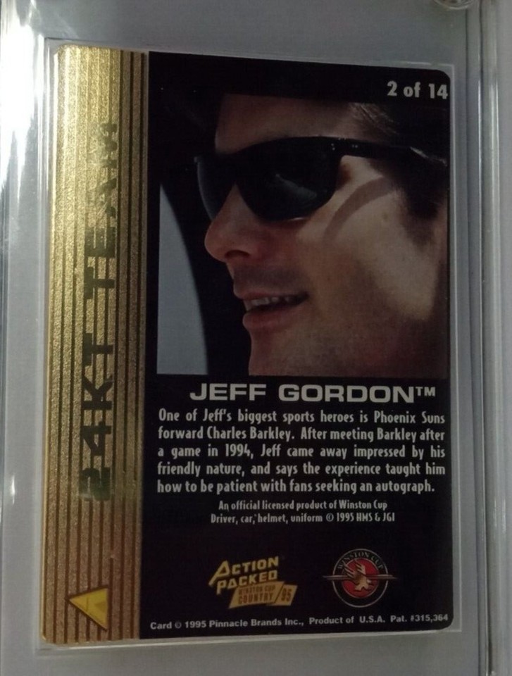 "Rare" 1995 Jeff Gordon/DuPont Action Packed 24K Gold Insert Card #2G ...