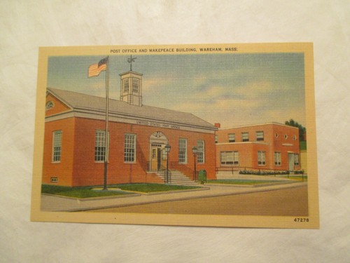 Massachusetts Postcard Post Office makepeace Building Wareham MA | eBay