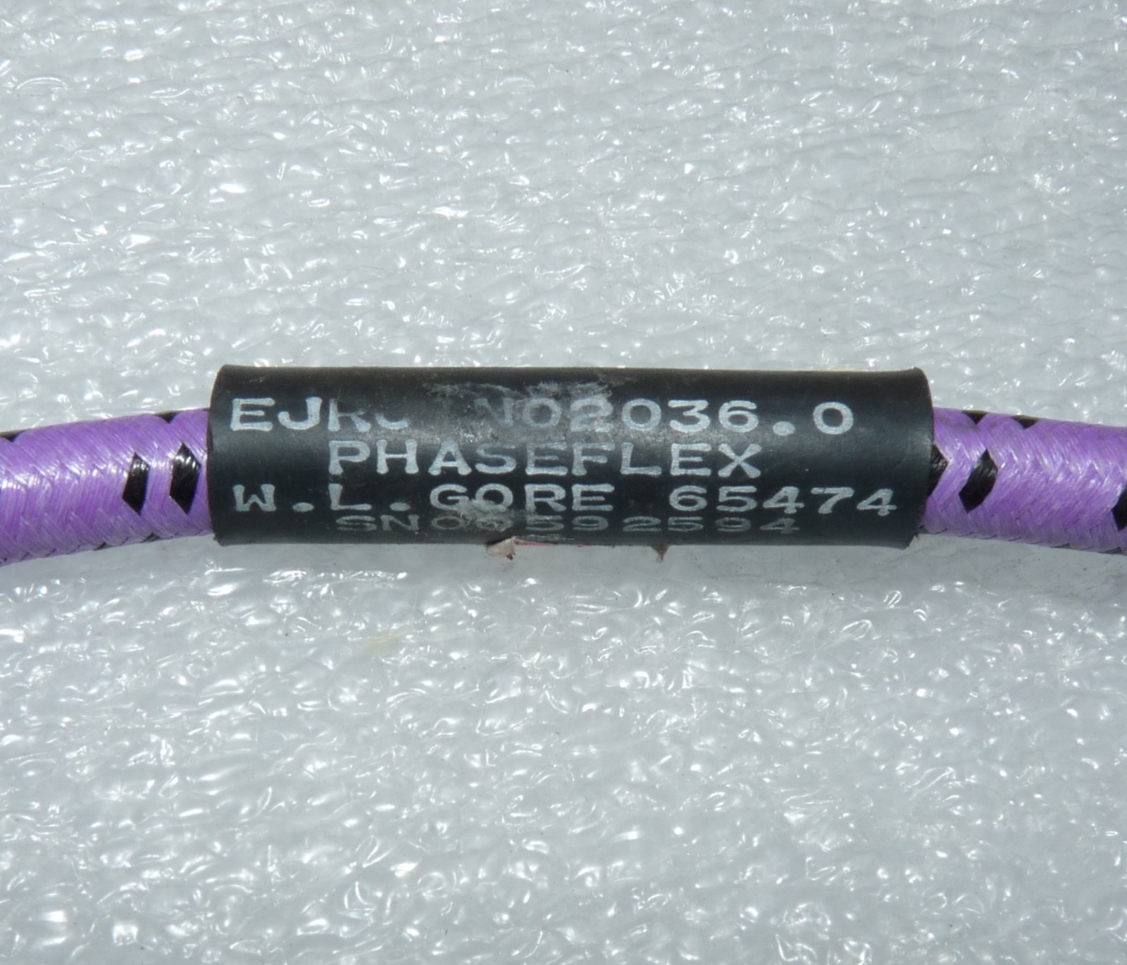 GORE PHASEFLEX EJR01N02036.0 MICROWAVE / RF TEST CABLE ASSEMBLY 36 ...