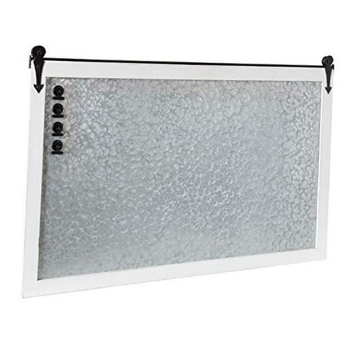 Cates Rustic Magnetic Metal Wall Organizer, 24 x 40, White, Farmhouse ...
