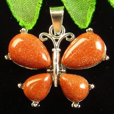 Gold Sand Stone Butterfly Pendant Bead 30x22x7mm H00570 | eBay Australia
