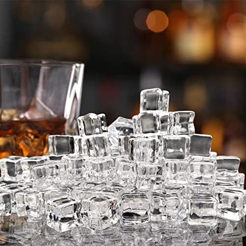 100 Pack 15mm Clear Acrylic Fake Ice Cubes Display for Home Wedding ...