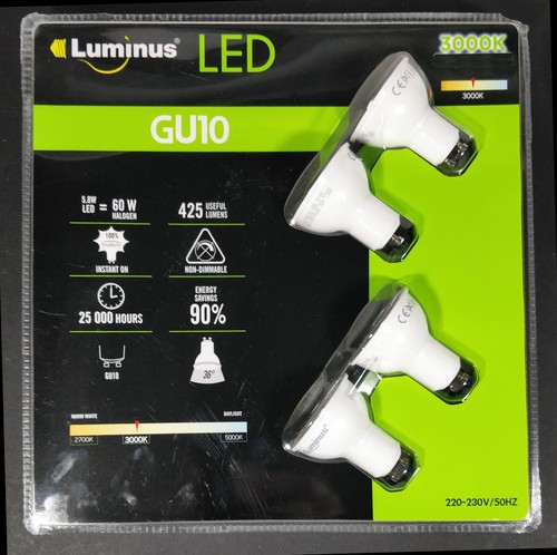 4 x 5W 240V LED GU10 Downlight Globes Bulbs Lamps 3000K Warm White ...