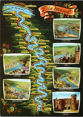 Postcard Germany Map - The Mosel | eBay