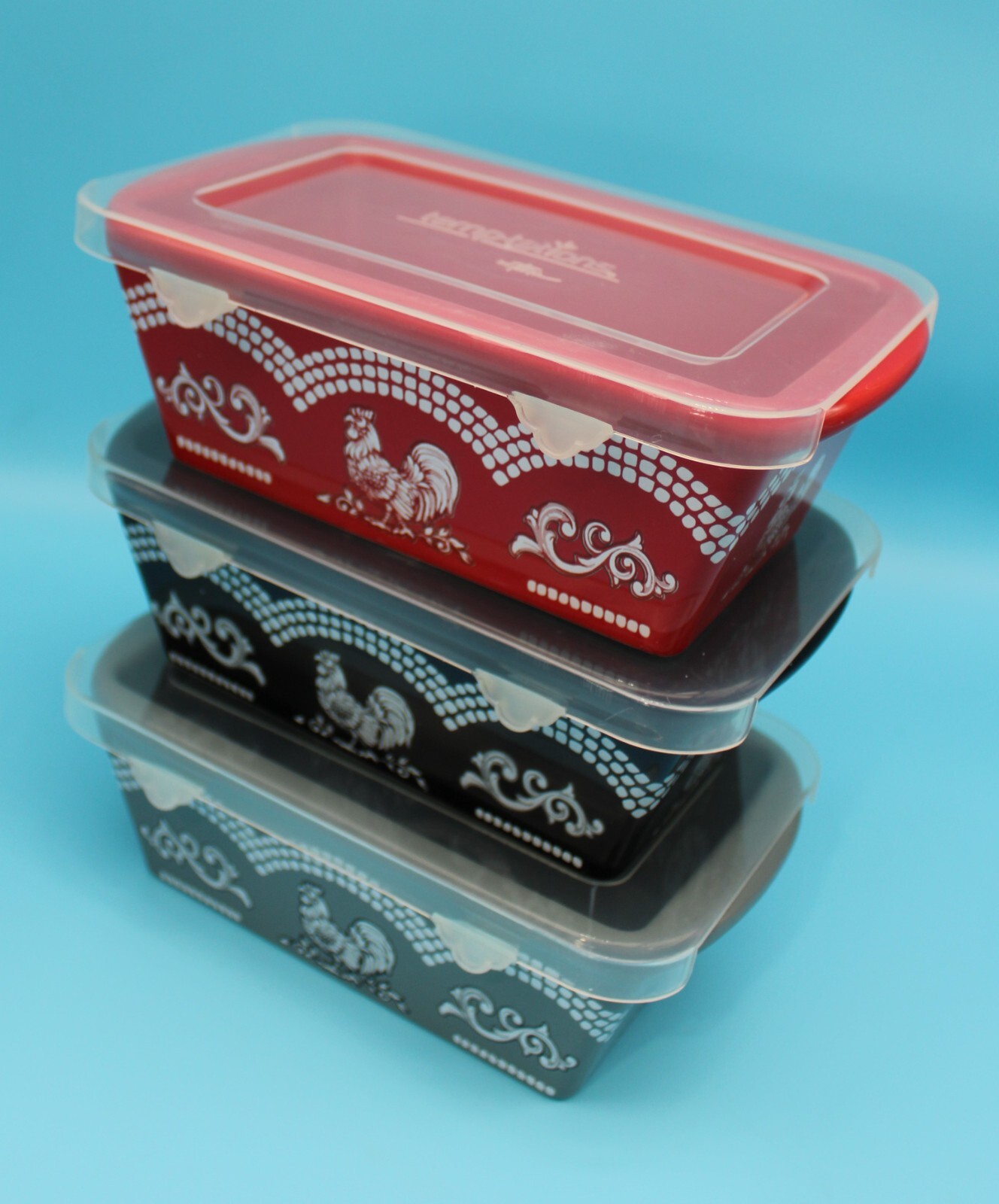 Temp-tations Set of (3) 14-oz Mini Loaf Pans with Gift Boxes/New/Doodle ...