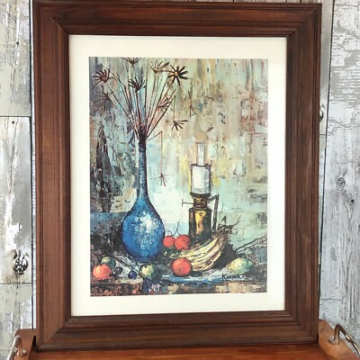 Mid Century Artwork Korber Framed Lithograph Print Vintage Reproduction ...