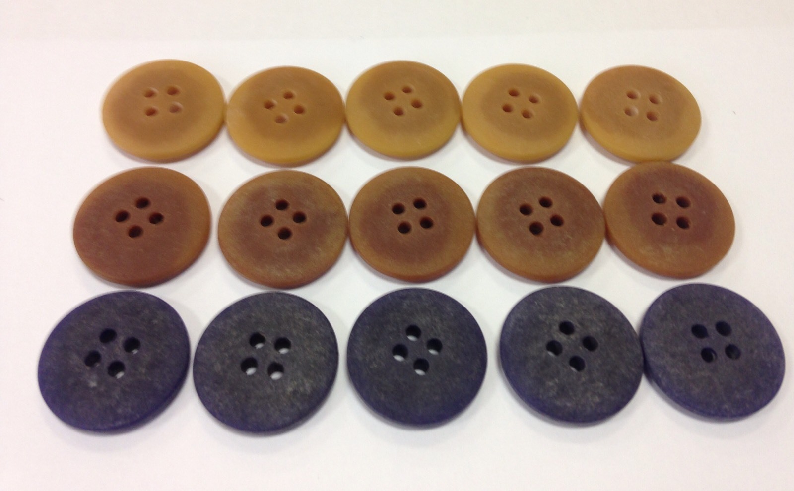 5 x vintage look BUTTONS smartie tan brown or navy blue 20mm 4 hole ...