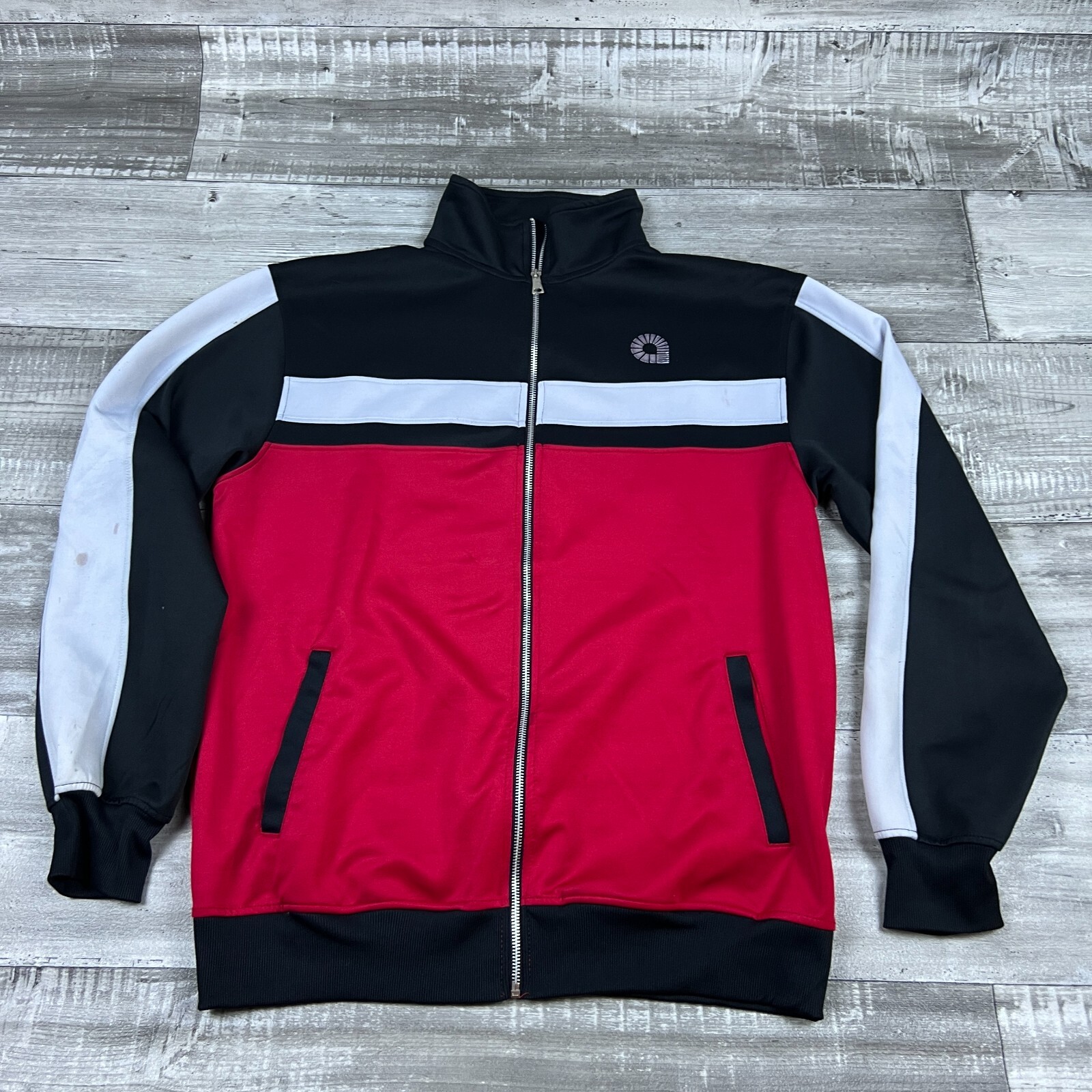 Akademiks Sweatshirt Mens Large Zip Up Long Sleeve Jacket Red Black ...