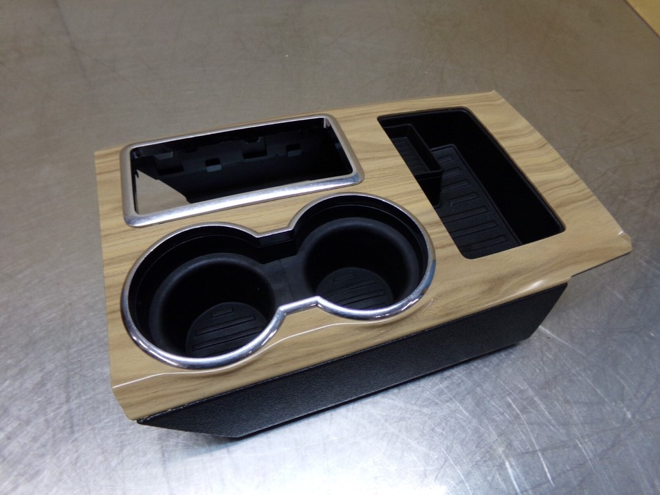 Ford F150 Front center floor console cup holder shift bezel Wood ...