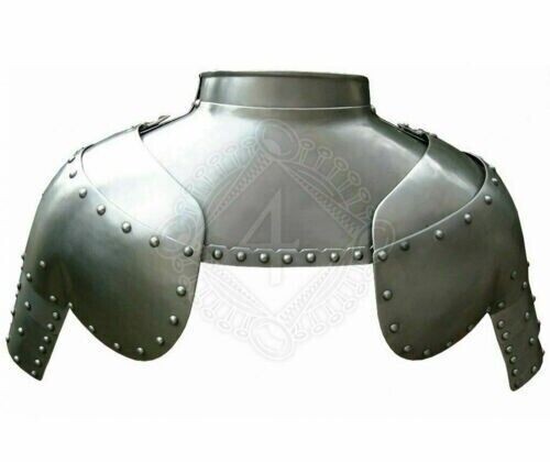 Medieval Larp Gothic steel Pair Of Pauldrons With Gorget Shoulder Armor , | eBay