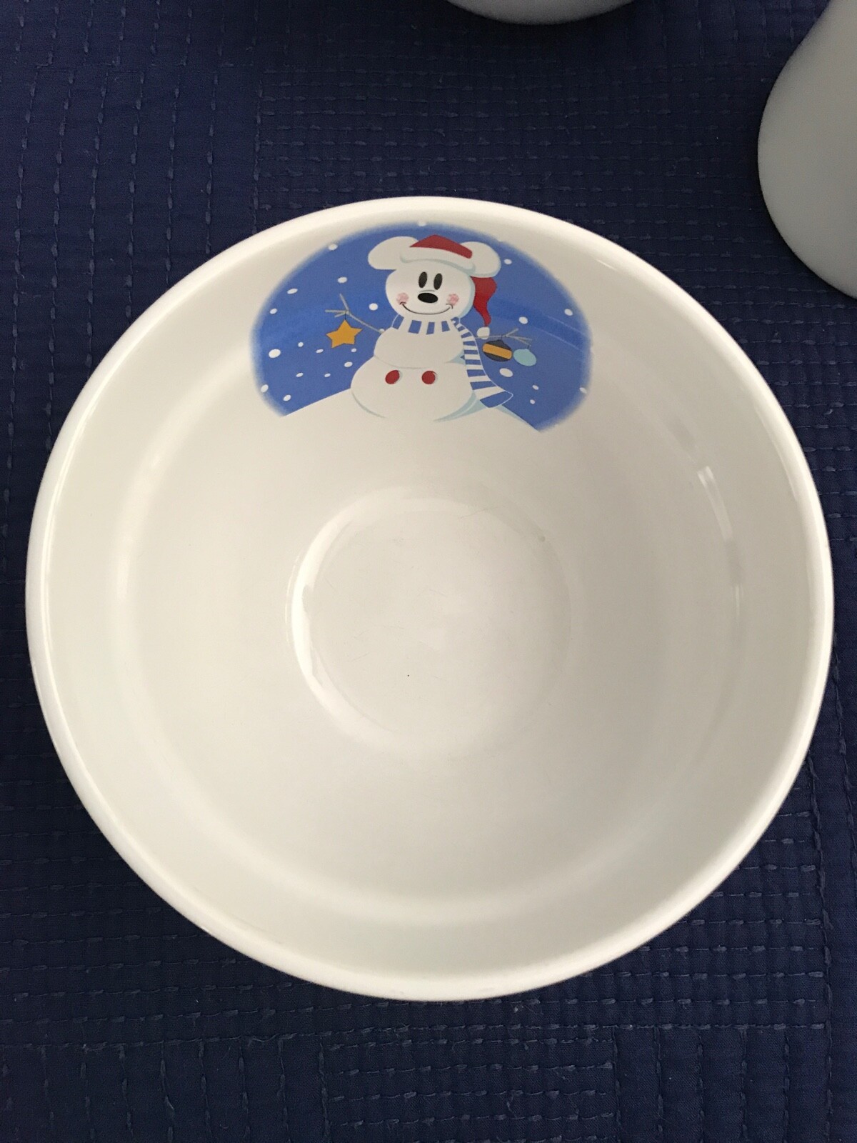 Disney MICKEY & Snowman Blue Checkerboard Plate, Bowl, Mug YOU CHOOSE ...