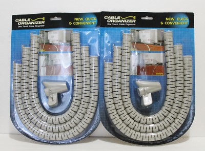 2x CABLE Management Organizer Cable Cord Wire Cover Hider Sleeves PC TV ...