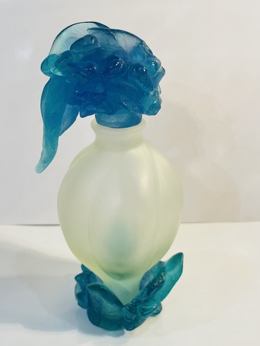 Gorgeous Daum Teal Blue Pate De Verre Perfume Bottle 6.25” Perfect | eBay