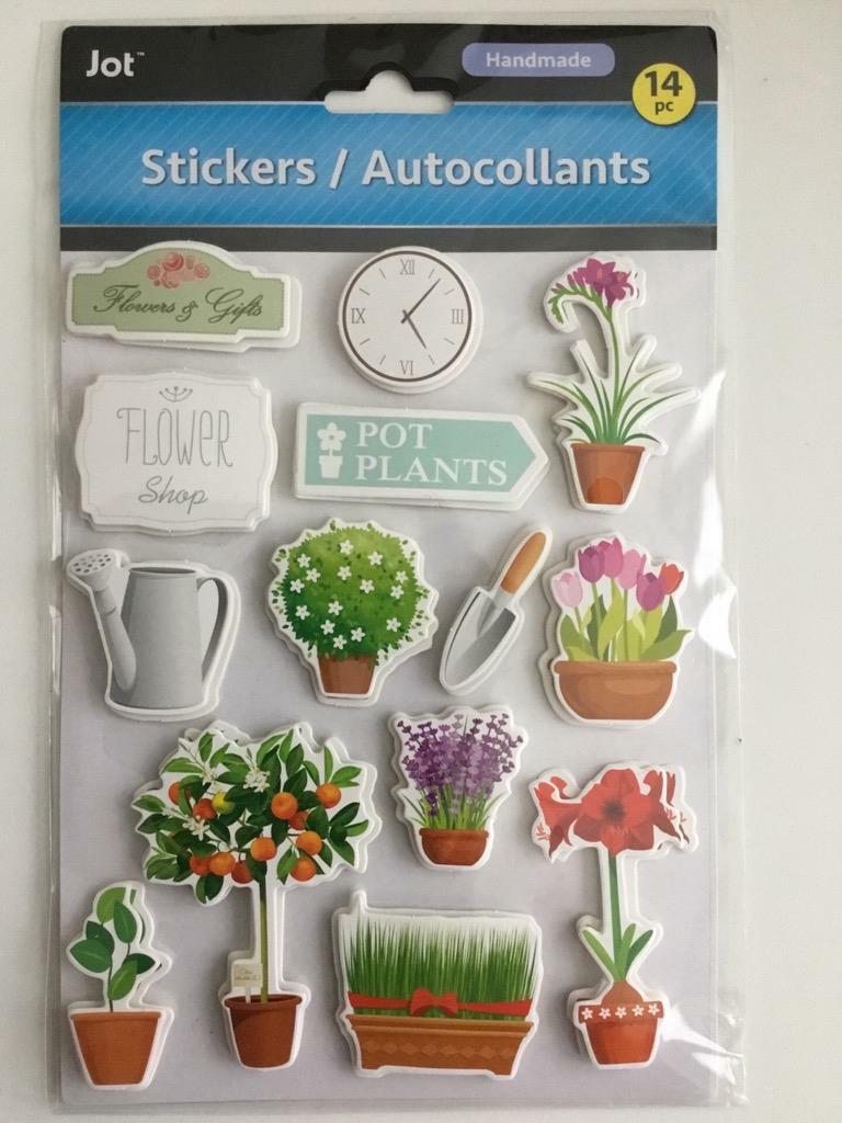 JOT FLOWERS + GIFTS THEME POP-UP HANDMADE STICKER SHEET (14 STICKERS ...