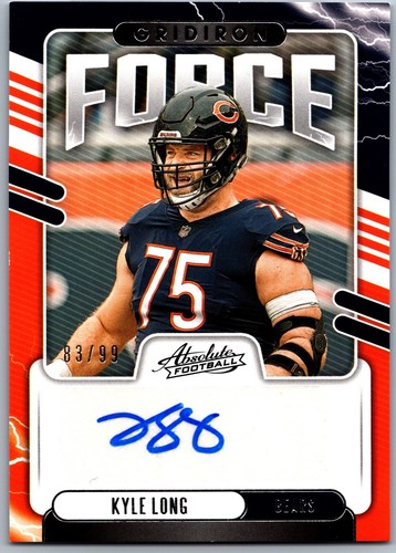 🏈 2020 PANINI ABSOLUTE GRIDIRON FORCE AUTO - KYLE LONG #GF-KL CHICAGO ...