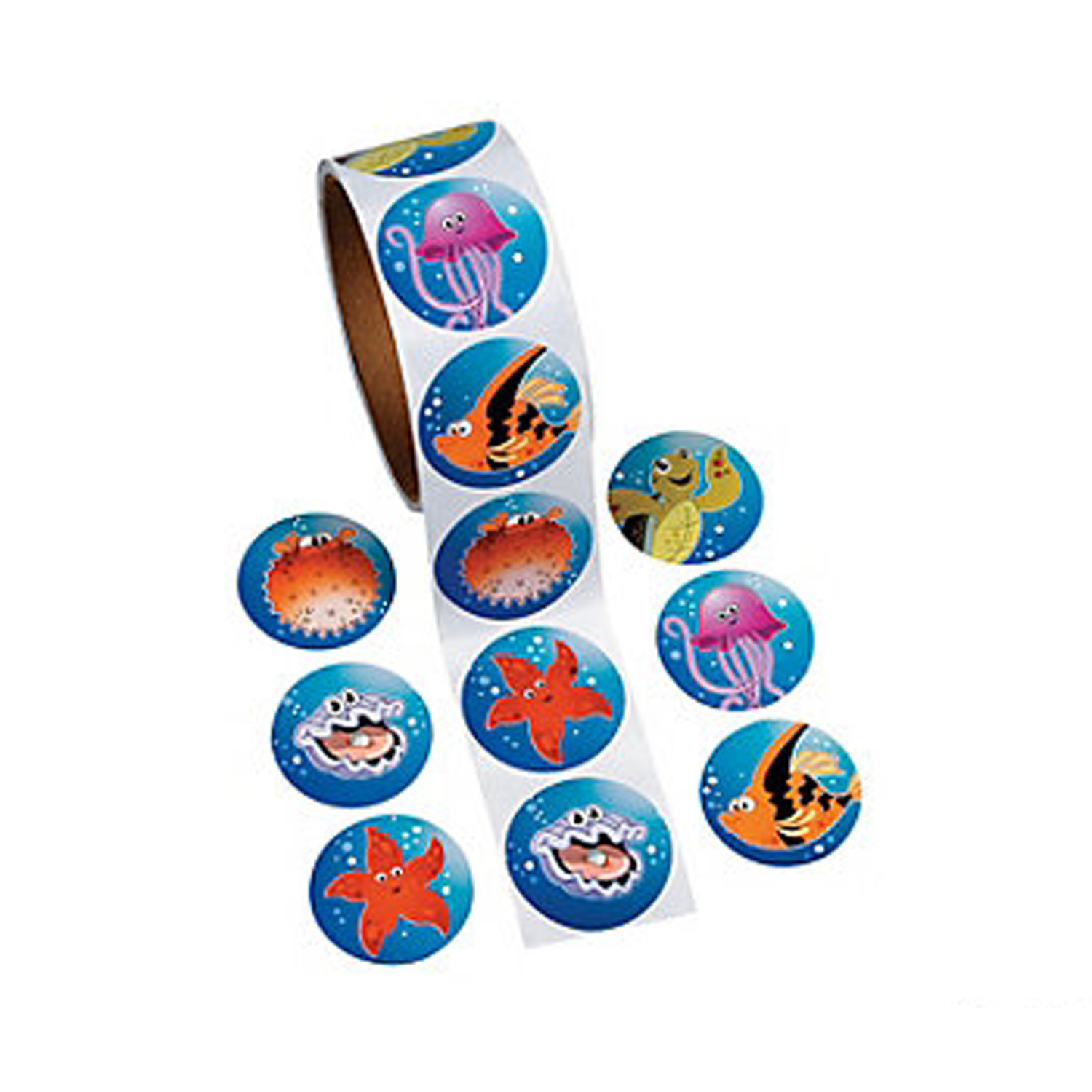 Ocean Life Stickers Tropical Party Favours Fish Clams Sticker Pack 50 ...
