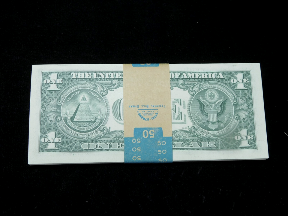 Lot of 50x Uncirculated 1963B $1 Federal Reserve - Barr - Notes in 1969 ...